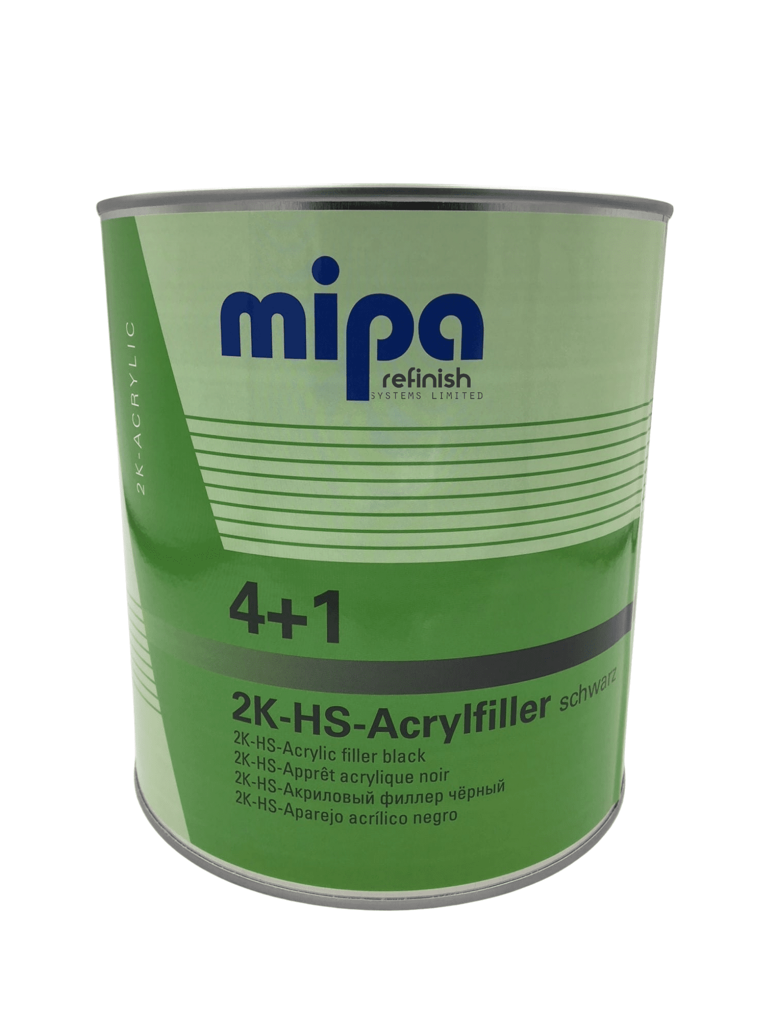 Mipa 4+1 Acrylfiller HS 2K Primer (Black) 4L | Refinish Systems Ltd
