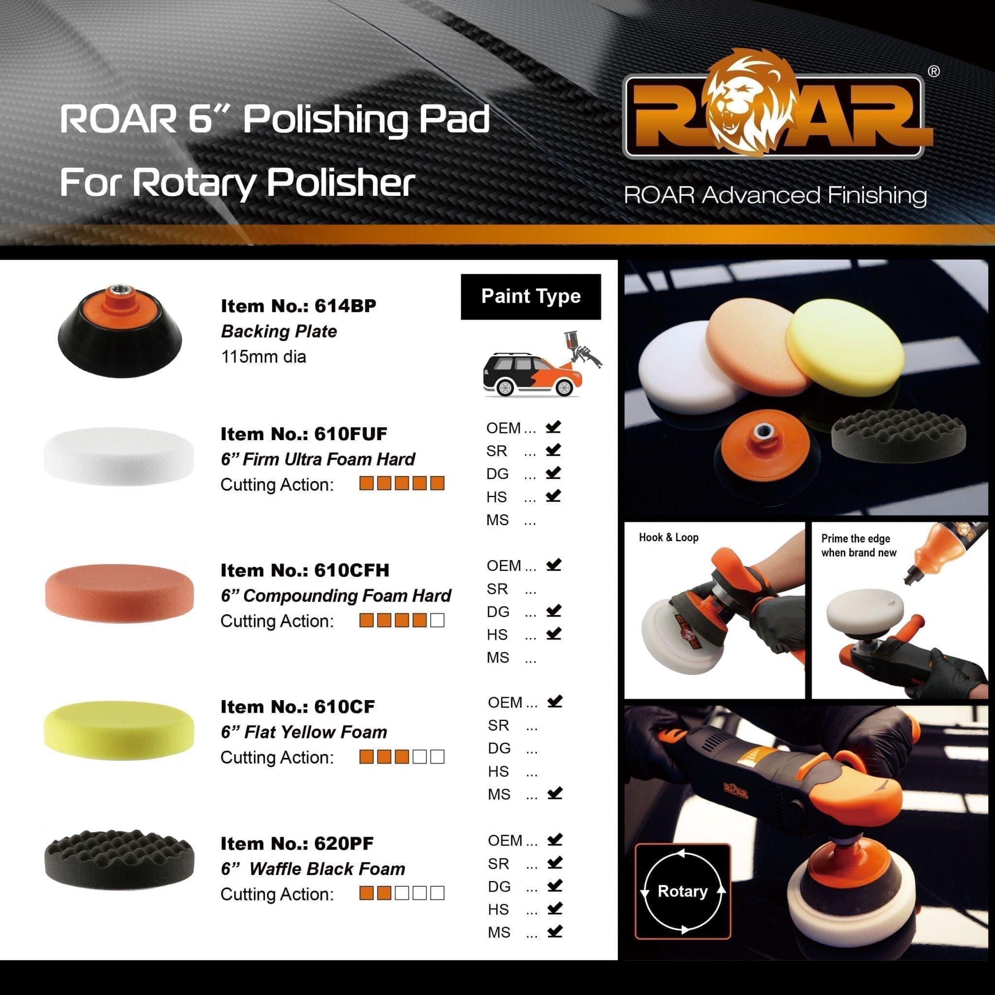 Roar 610 Extreme Compound Foam (2) | Refinish Systems Ltd