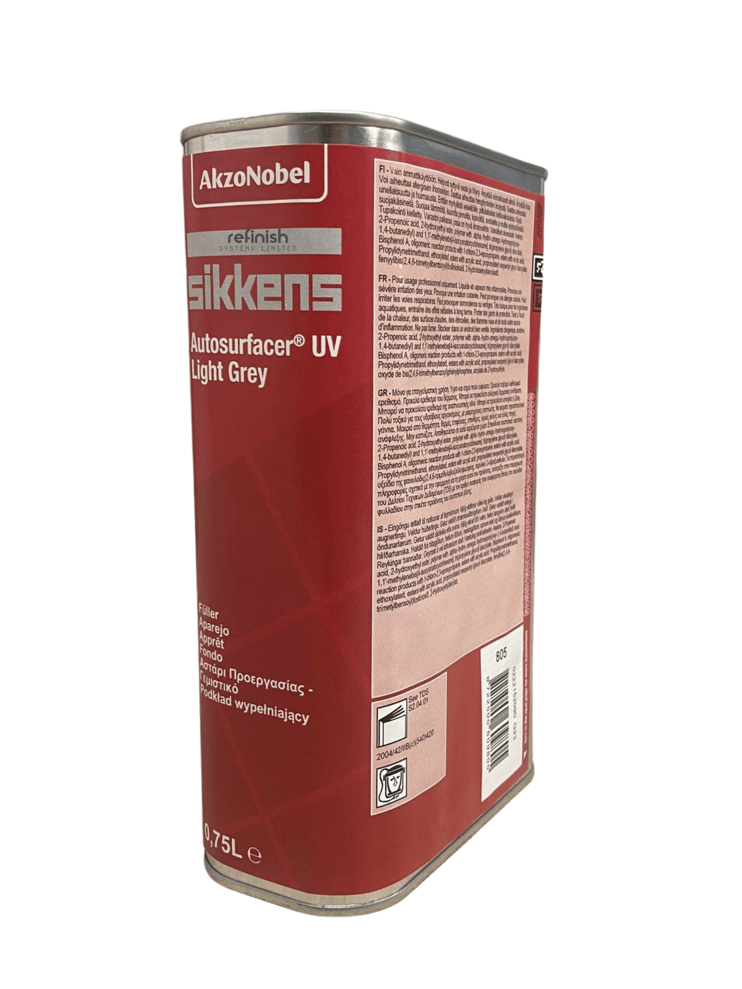 Sikkens Autosurfacer UV Curing Primer 750ML | Refinish Systems