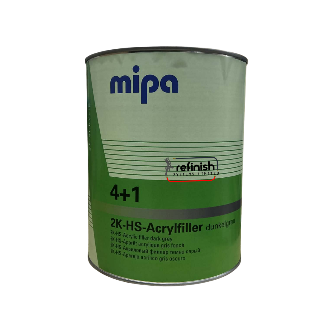 Mipa 4+1 Acrylfiller HS 2K Primer (Dark Grey) 4L | Refinish Systems Ltd